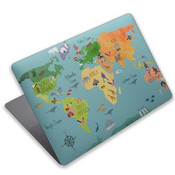 Handmade | Accessories | Cute World Map Art Case For Apple Macbook All ...